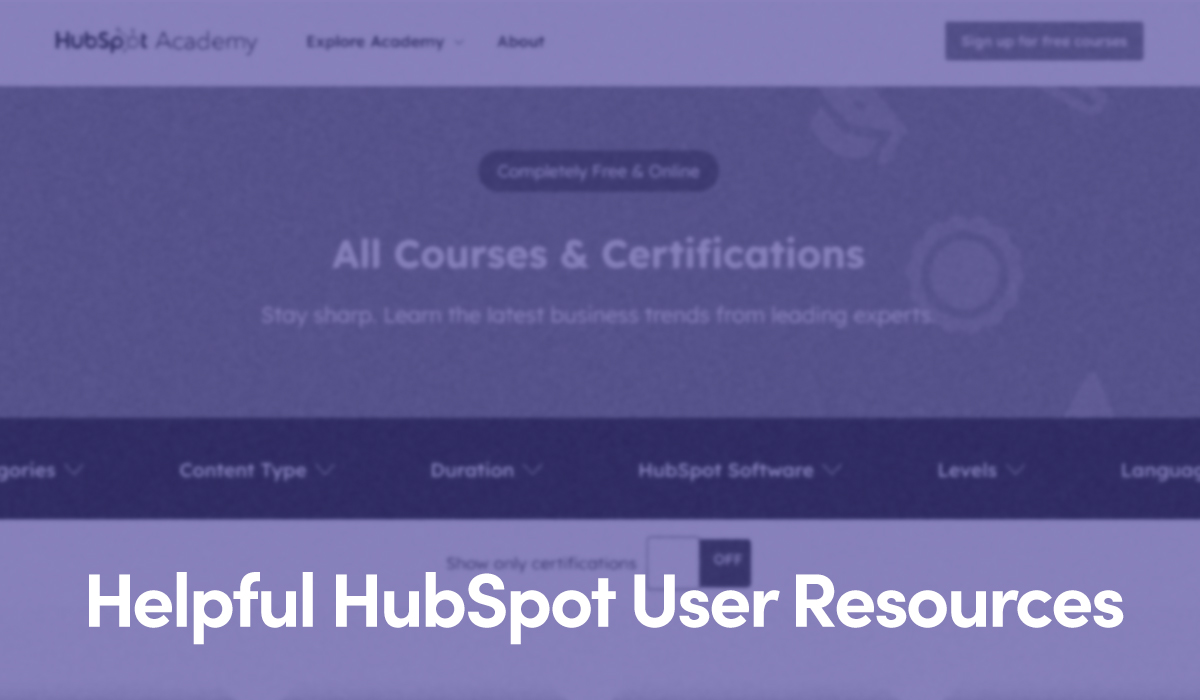 Helpful HubSpot User Resources